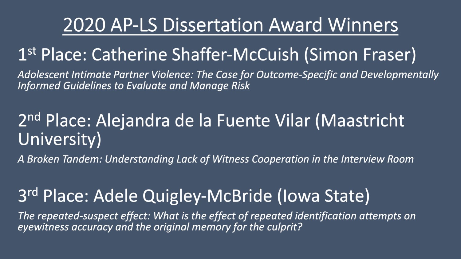 Gallery – Dr. Catherine Shaffer, Ph.D., C.F.C.P.